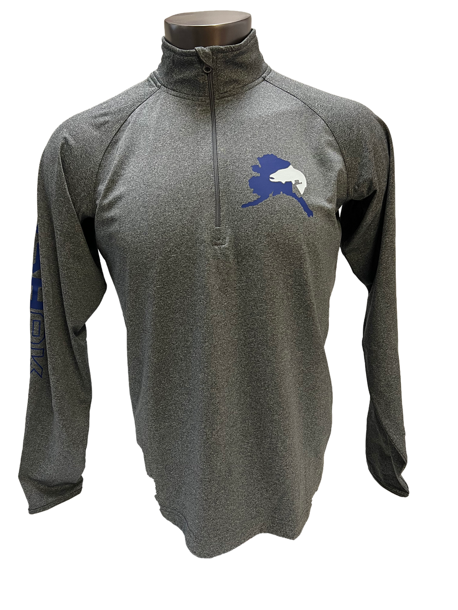 Fish AK Graphic Logo - Stretch 1/4-Zip Pullover - Unisex Adult – Alaska ...