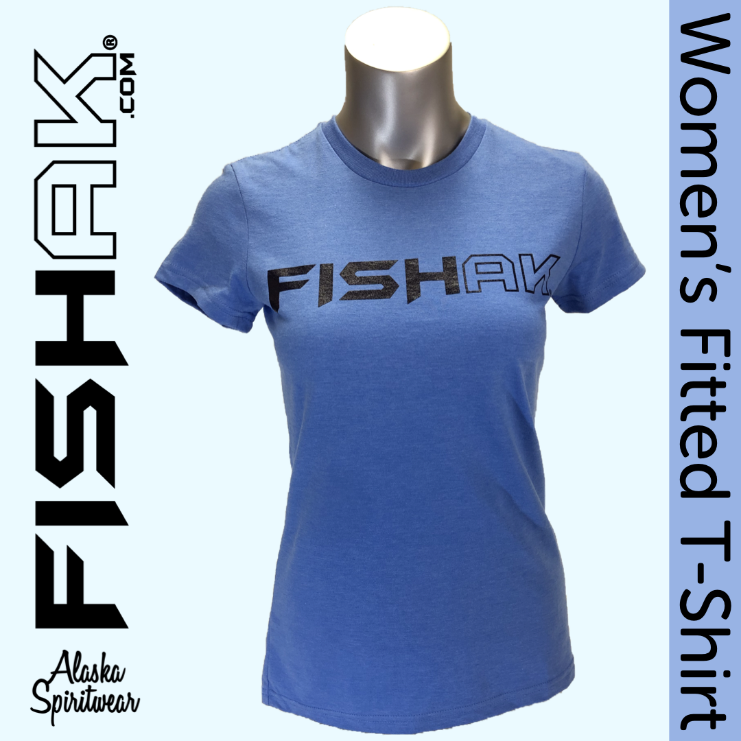 FISH AK - Ladies Fitted T-Shirt – Alaska Spiritwear, LLC - FishAK