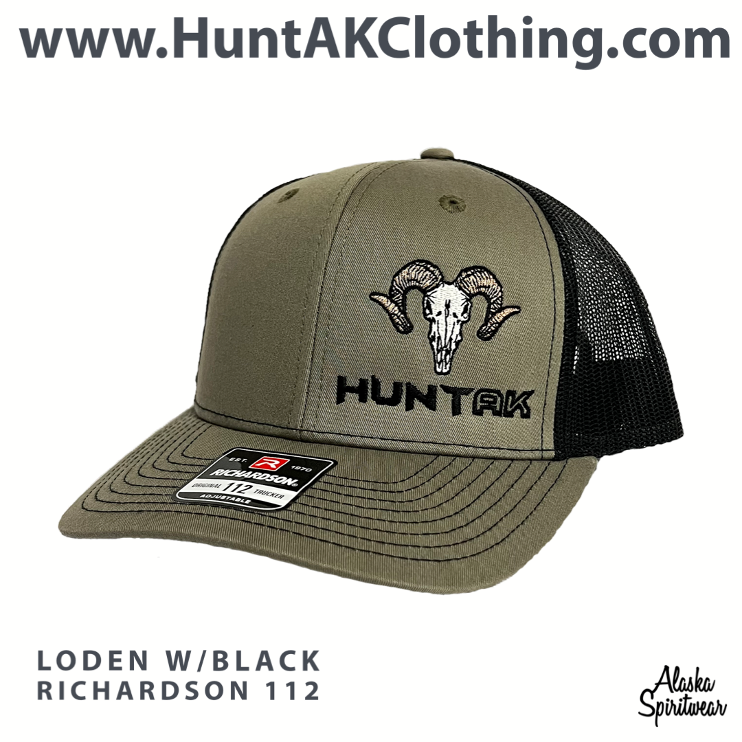 HUNT AK - Sheep Skull - Trucker Hat – Alaska Spiritwear, LLC - FishAK