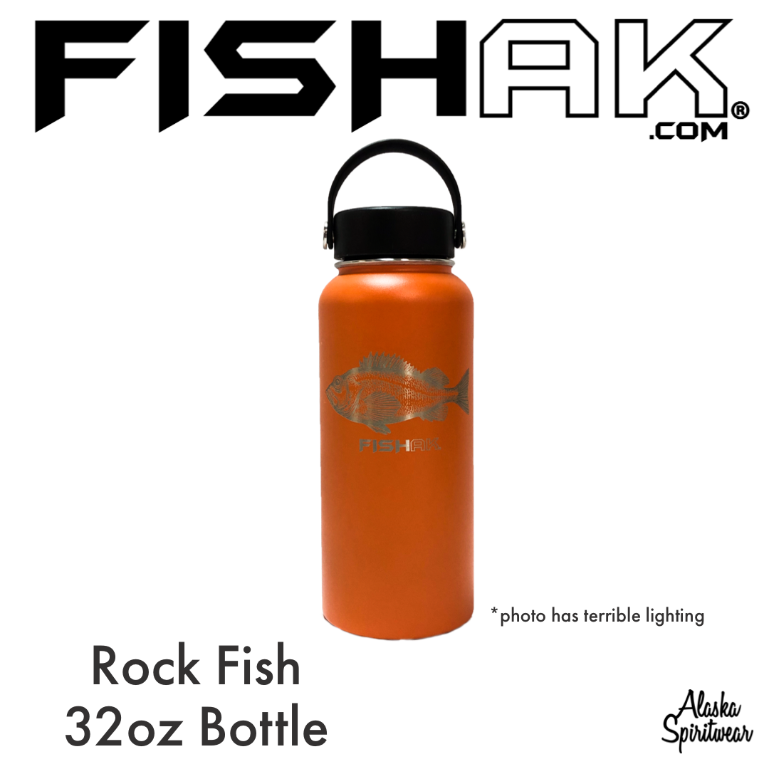 FISH AK - Rockfish - 32oz Stainless Water Bottle – Alaska Spiritwear ...
